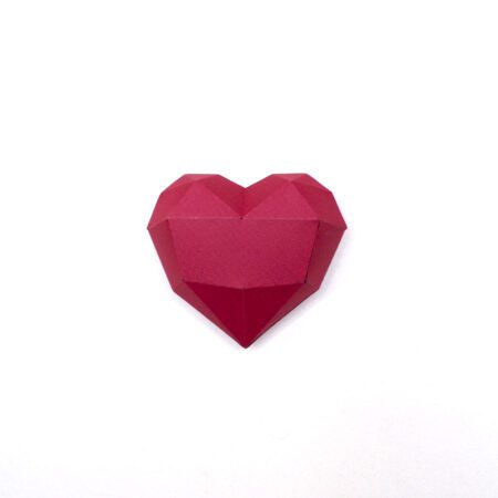 Paper Heart sculpture. 3d low poly papercraft. How to make a 3d heart ...