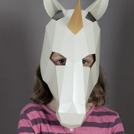 Unicorn mask for Kids. Papercraft DIY mask – SmagaPaperwood