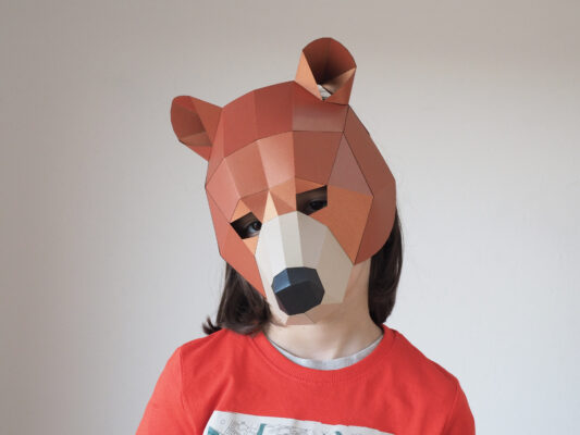Bear mask for Kids. Papercraft DIY – SmagaPaperwood