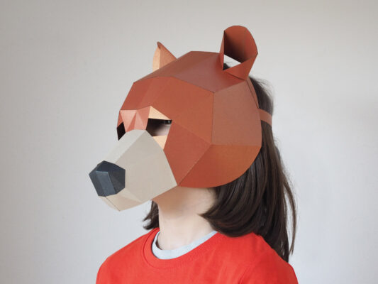 Bear mask for Kids. Papercraft DIY – SmagaPaperwood