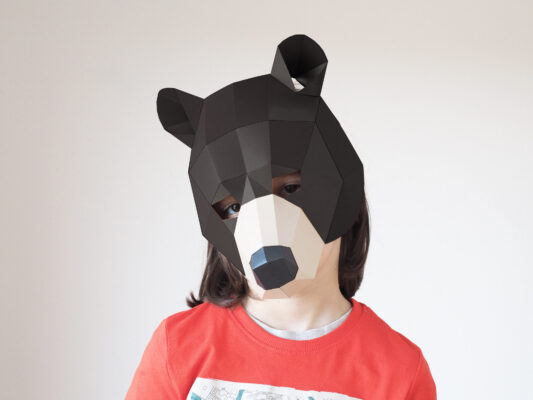 Bear mask for Kids. Papercraft DIY – SmagaPaperwood