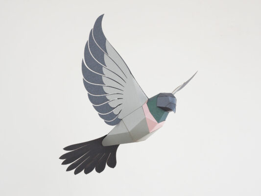 Pigeon paper sculpture. Papercraft Low poly bird. - SmagaPaperwood