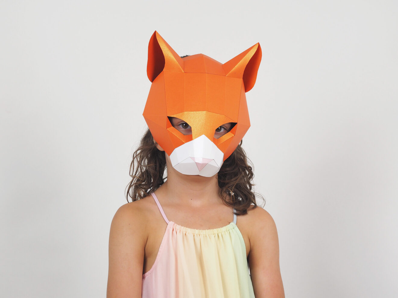 Cat mask printable PDF and SVG template. Low poly cat mask ...