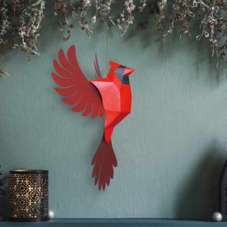 Red cardinal bird figurine. Paper craft template. – SmagaPaperwood