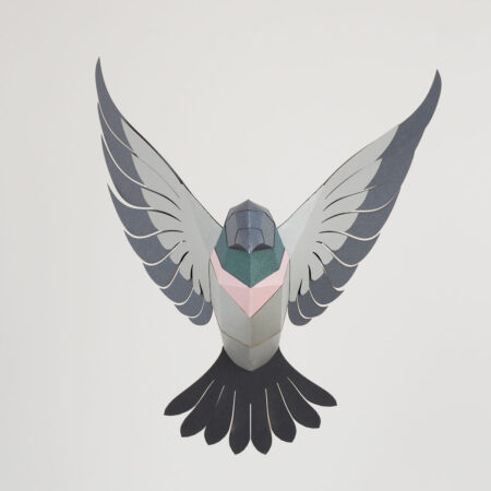 Pigeon paper sculpture. Papercraft Low poly bird. - SmagaPaperwood
