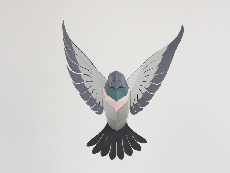 Pigeon paper sculpture. Papercraft Low poly bird. – SmagaPaperwood