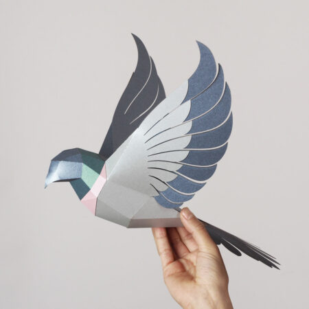 Pigeon paper sculpture. Papercraft Low poly bird. – SmagaPaperwood