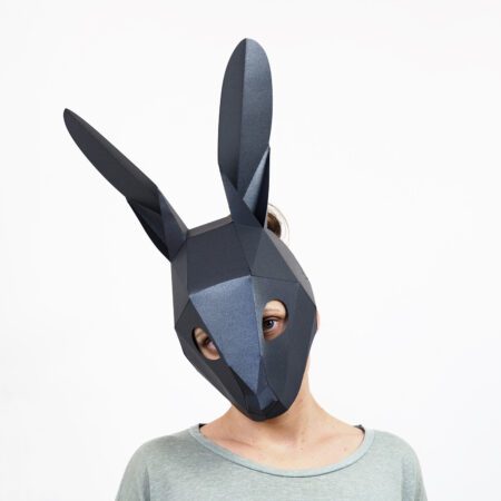 Paper bunny mask. Printable rabbit low poly mask. – SmagaPaperwood