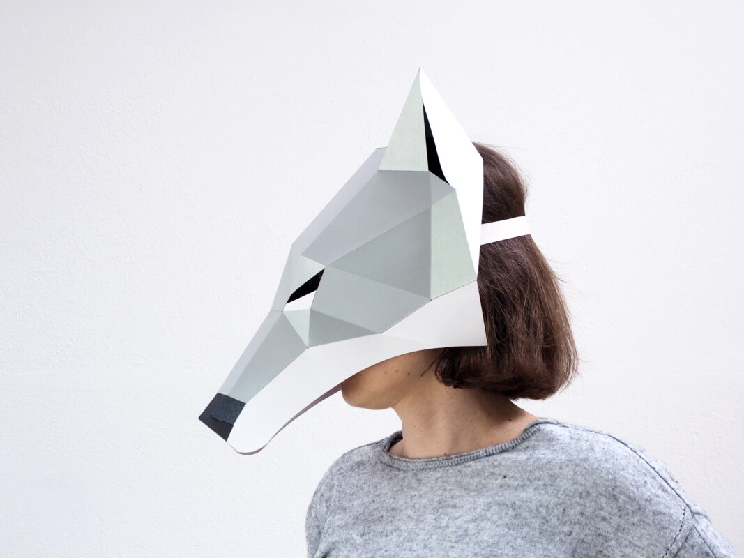 Wolf mask. Low poly papercraft. – SmagaPaperwood