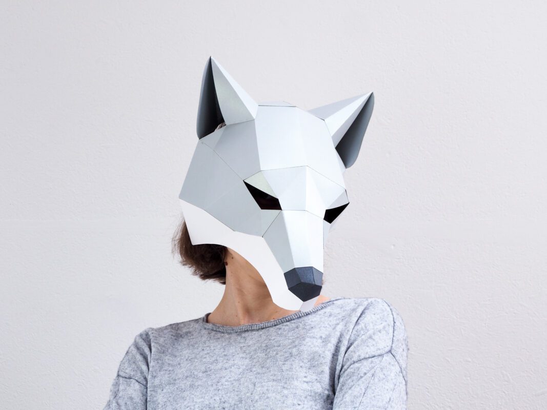 Wolf mask. Low poly papercraft. – SmagaPaperwood