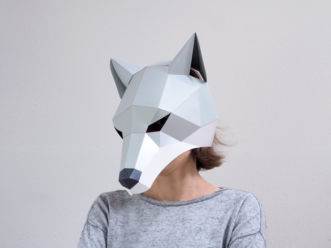 Wolf mask. Low poly papercraft. – SmagaPaperwood