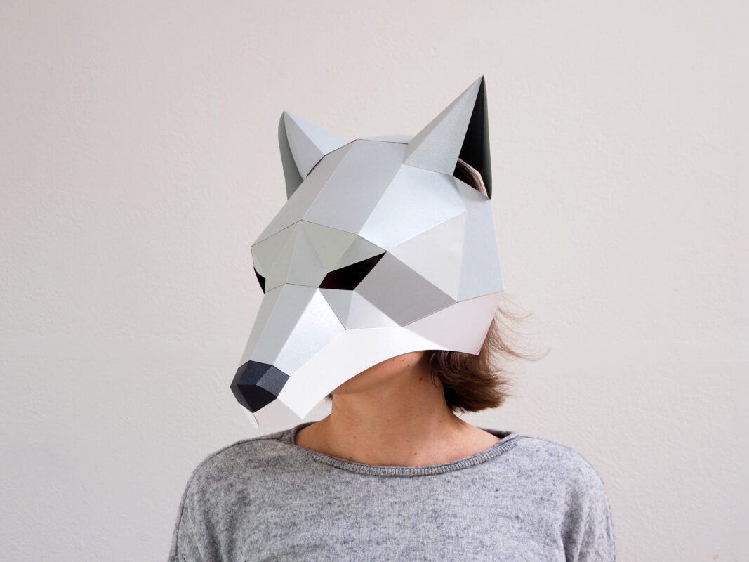 Wolf mask. Low poly papercraft. – SmagaPaperwood